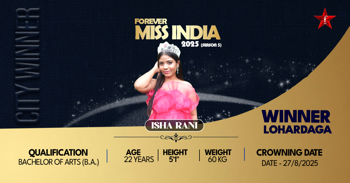 Miss Lohardaga Isha Rani | Miss India City Winner 2025
